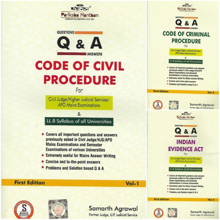 SET of 3 Books Q & A [CPC, IEA, CrPC] for LLB and Judicial Exams by Samartha Agrawal